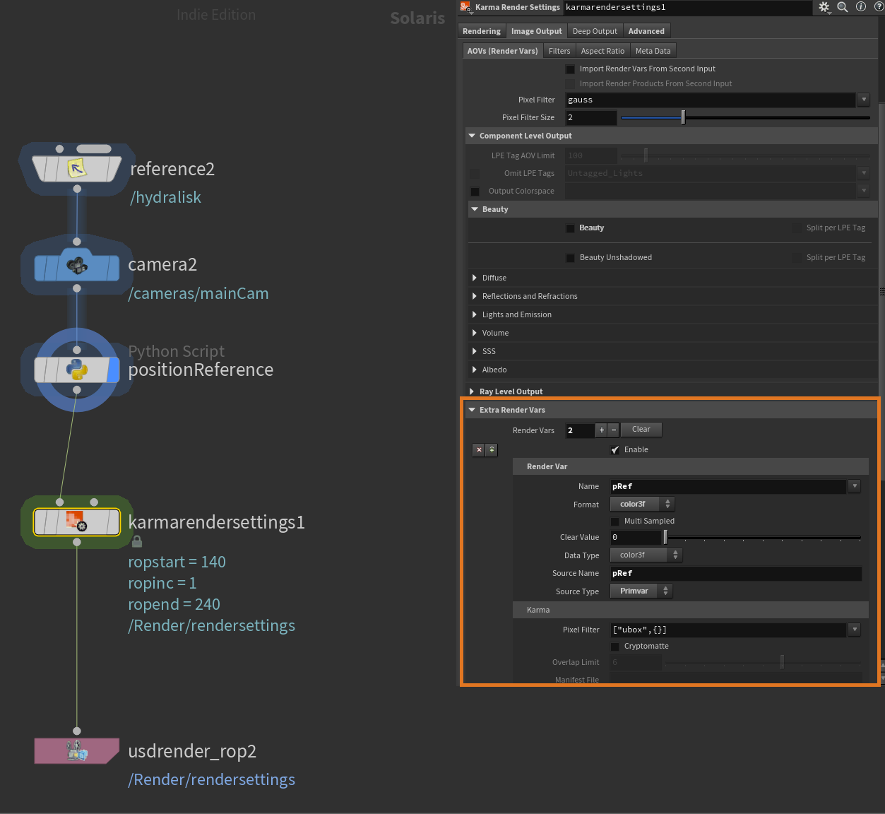 Live Position Reference (pRef) in Solaris