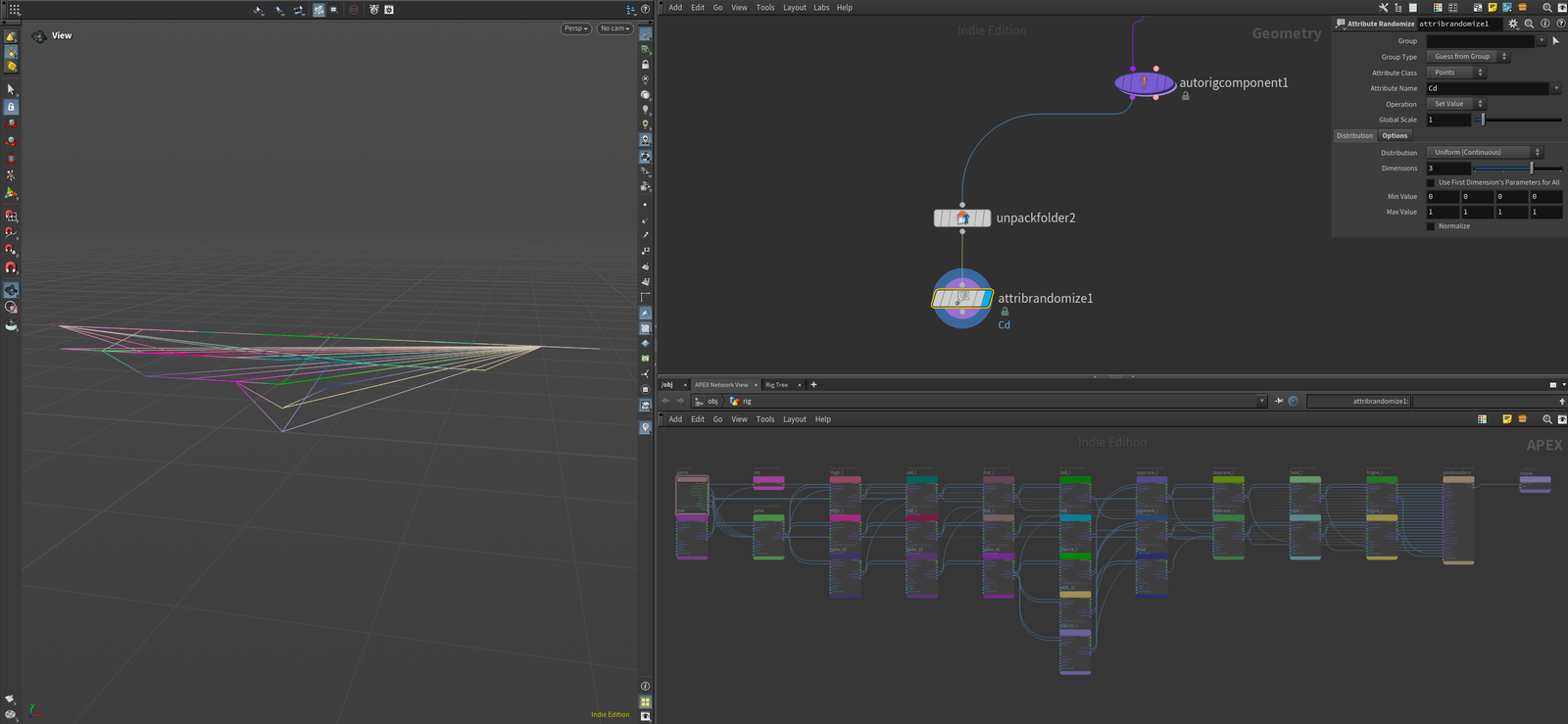 Basic Auto-rigging in APEX with Houdini 20